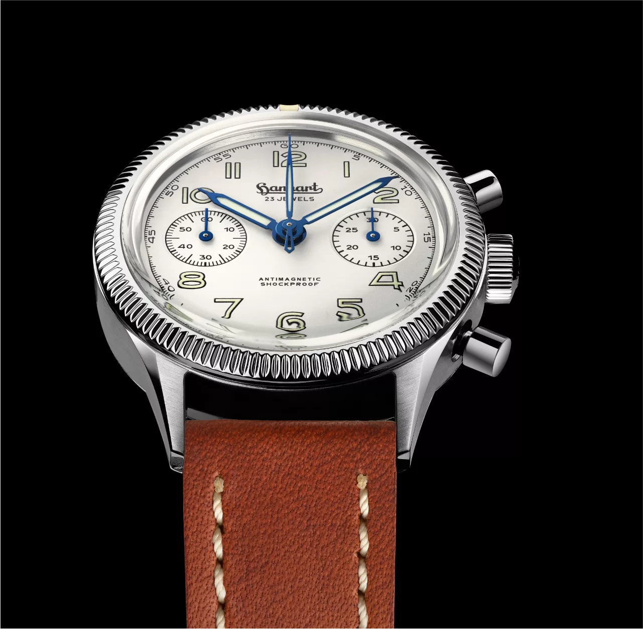 Hanhart 417 ES Moby Dick 39 mm White Dial Chronograph | Define Watches