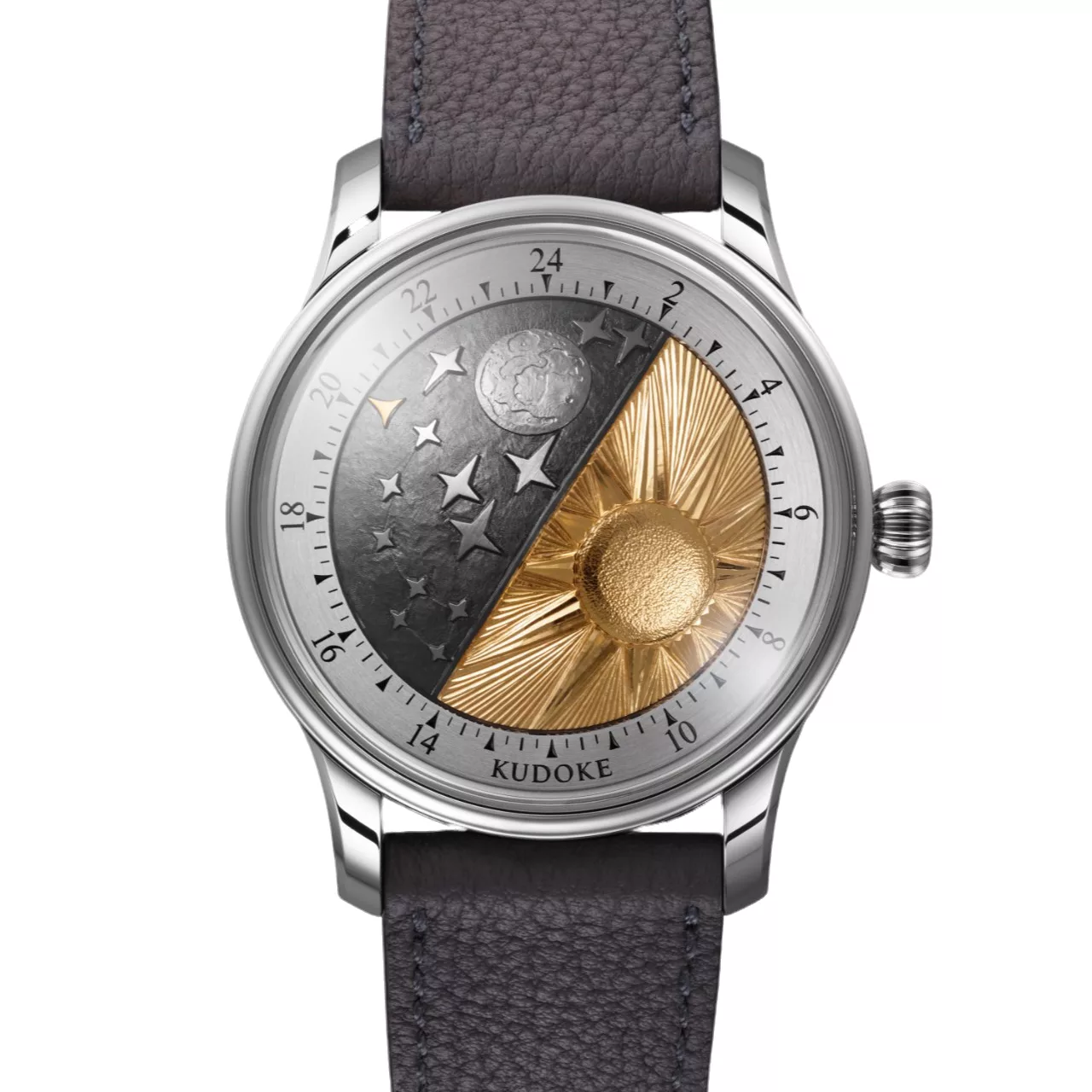 KUDOKE 5 Hand-Engraved 24-Hour Celestial Dial Watch | Define Watches